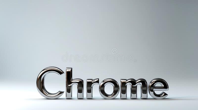 Shiny Chrome Letters Spelling Chrome on a Sleek, Smooth Surface Stock ...