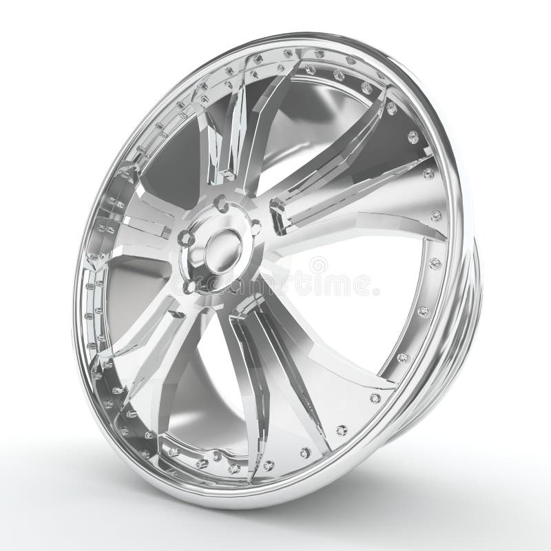 Shiny chrome rim. stock illustration. Illustration of automotive - 55130872