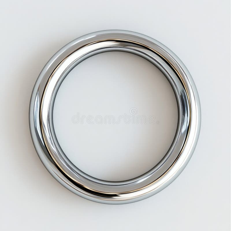 Shiny Chrome Ring on Minimalist White Background Stock Image - Image of ...