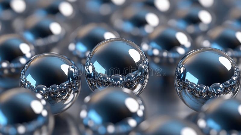 Shiny Chrome Spheres Background. Concept of Technology, Innovation ...