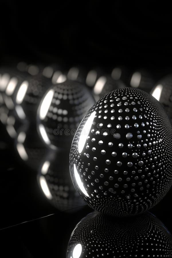 Shiny, Chrome Spheres with Dimpled, Textured Pattern, 3D Render ...