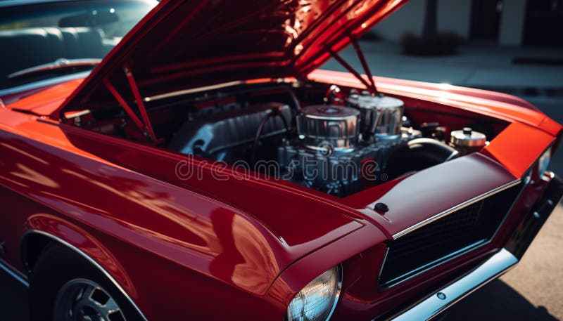 Shiny Chrome Sports Car Driving with Elegance Generated by AI Stock ...