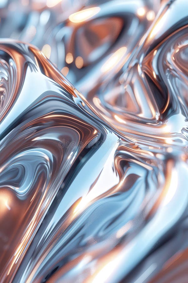 Shiny Chrome Texture of Abstract Fluid Metal Surface in Elegant Design ...