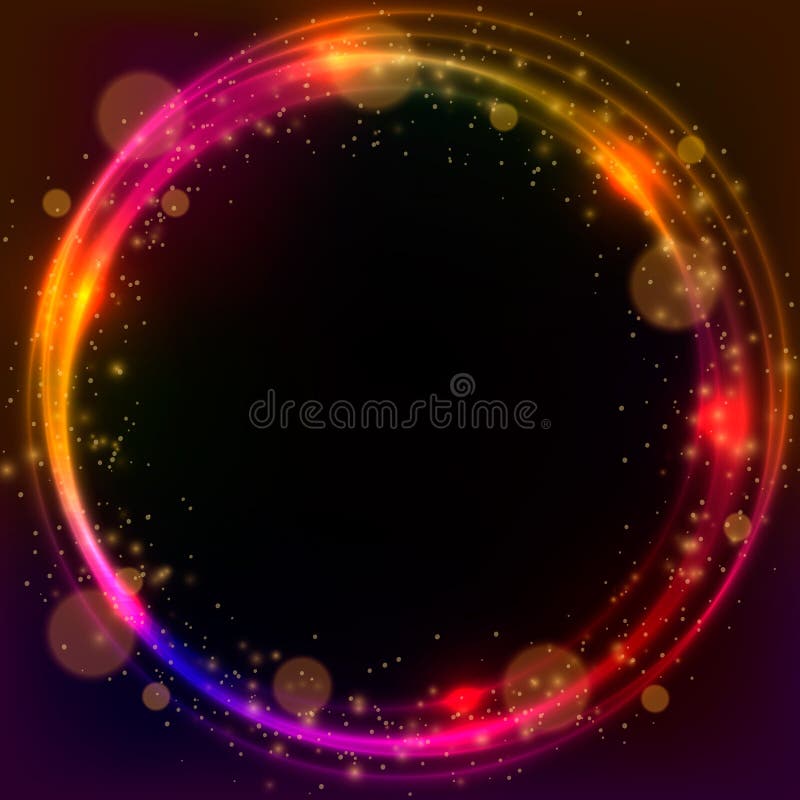 Shiny Circle Frame Retro Background Stock Illustration - Illustration ...