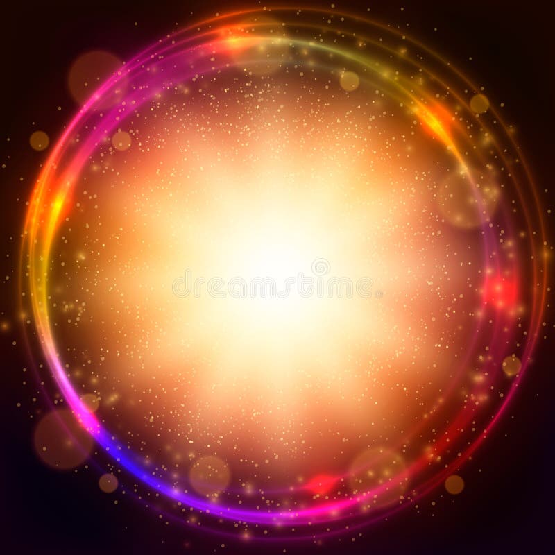 Shiny Circle Frame Retro Background Stock Illustration - Illustration ...