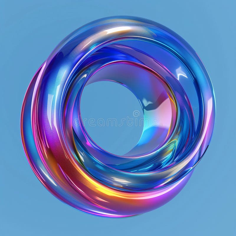 Shiny Circle Holographic Abstract 3d Ring Stock Illustration ...