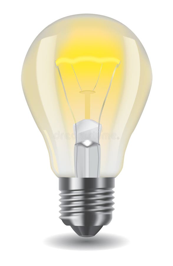 Shiny classic light bulb stock vector. Illustration of illuminated ...