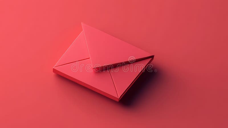 A Shiny Clean Shape is Depicted in a 3d Render of a Red Envelope Icon ...
