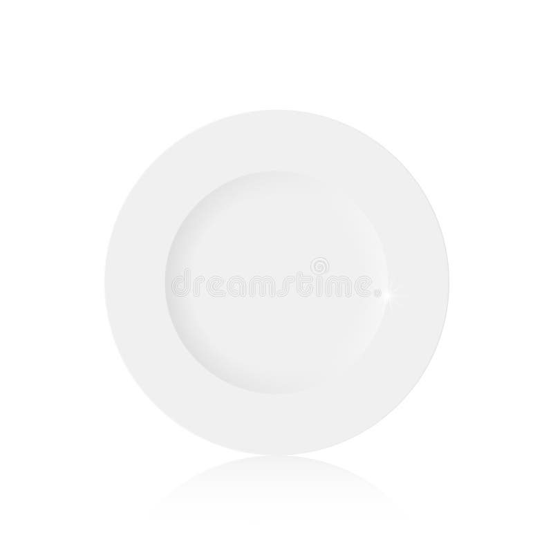 Empty White Plate Mock Up with Reflection and Sparkles Stock Vector ...