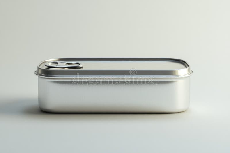 Shiny Closed Rectangular Metal Can with Pull Tab Lid, Creating a Simple ...