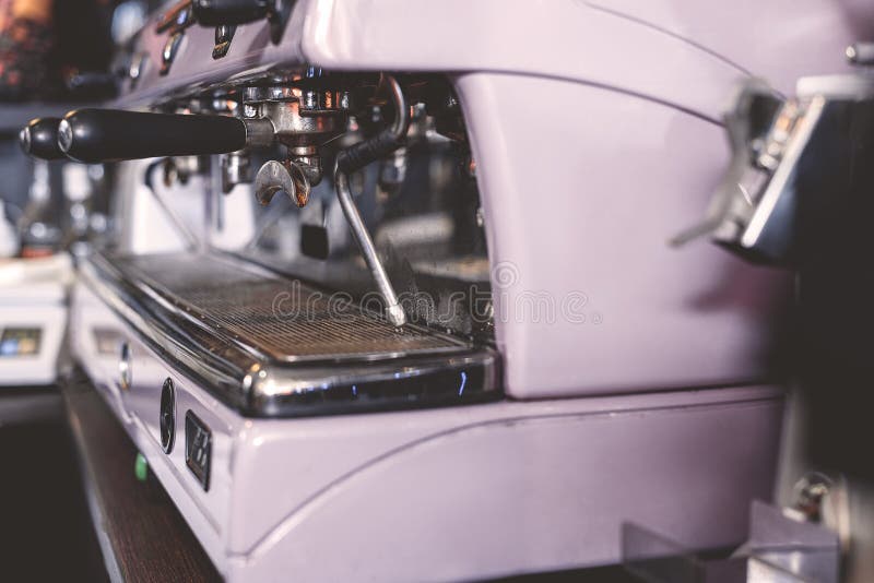 Shiny Coffee Machine at the Kitchen Stock Photo - Image of kitchen ...