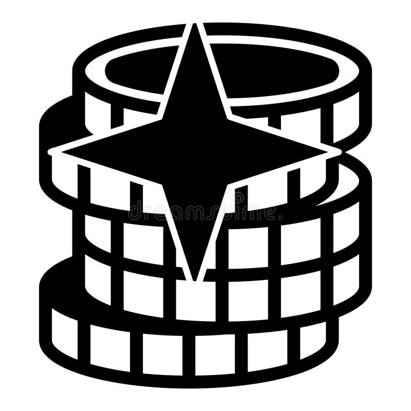 Shiny Coins Stack Solid Icon, Banking Concept. Vector Graphics Stock ...