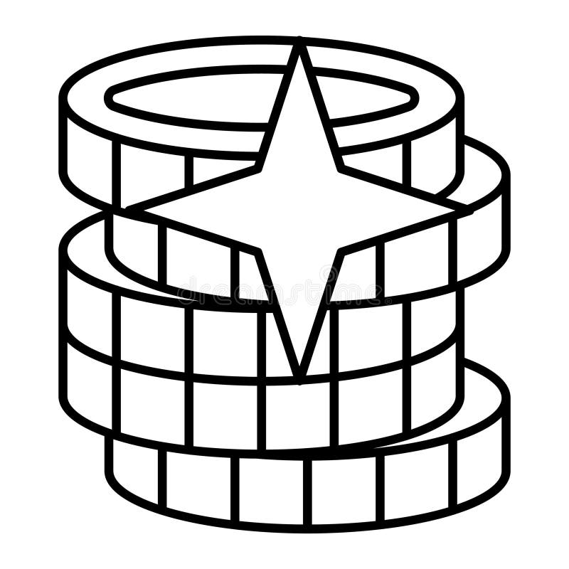 Shiny Coins Stack Thin Line Icon, Banking Concept. Vector Graphics ...