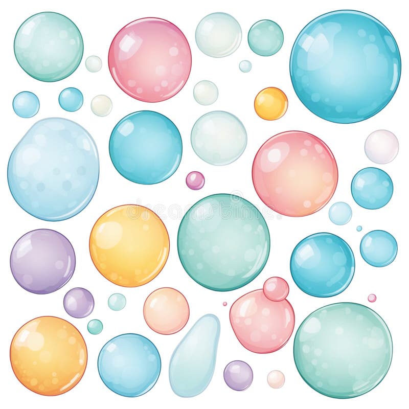 Colorful Bubble Collection Generative AI Stock Illustration ...
