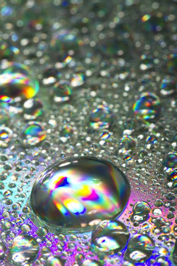 Shiny Colorful Drops of Water Stock Photo - Image of abstract, bubble ...
