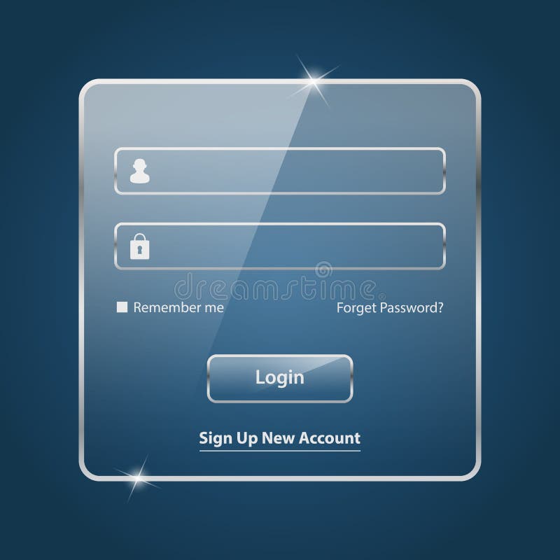 Transparent Glass Login Form Stock Illustrations – 52 Transparent Glass ...