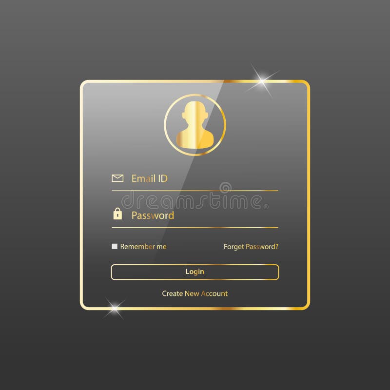 Shiny Colorful Login Form Ui Template Stock Vector - Illustration of ...