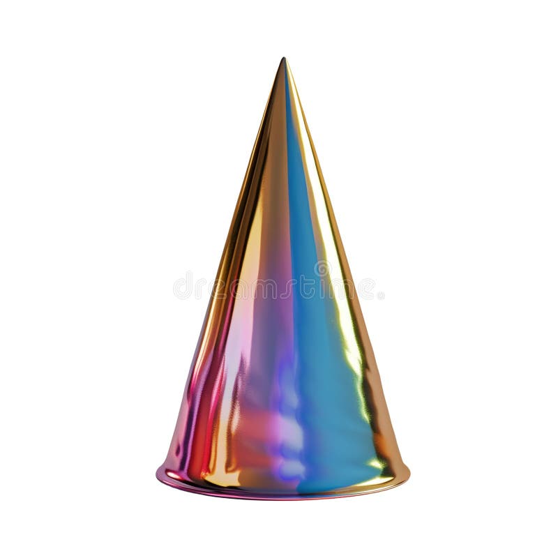 Shiny Cone with Metallic Colors Stock Illustration - Illustration of ...