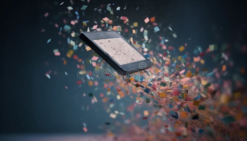 Shiny Confetti Exploding, Falling in Celebration Fun Generated by AI ...