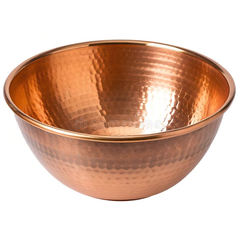 Shiny Copper Bowl Isolated on White Background Stock Photo - Image of ...