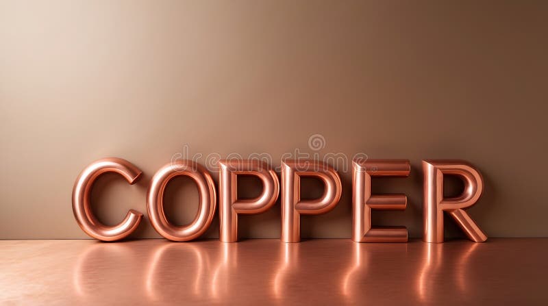Shiny Copper Letters on a Smooth Surface Highlight Typography and ...