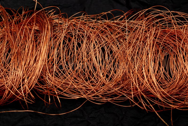 Shiny Copper Wires, Close-up, Background Stock Image - Image of metal ...