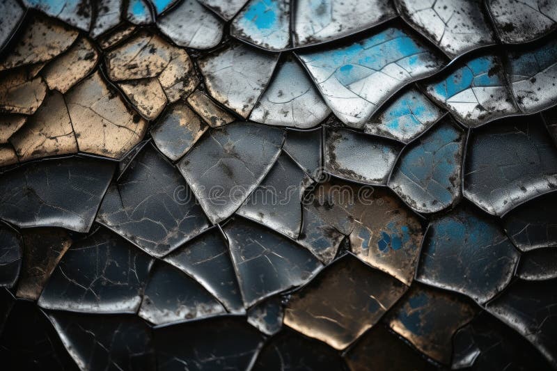 Shiny Cracked Metal Background Texture Created with Generative AI ...