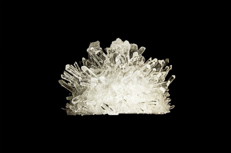 Shiny Cream Sharp Diamond Crystal Highlighted and Isolated on Black ...