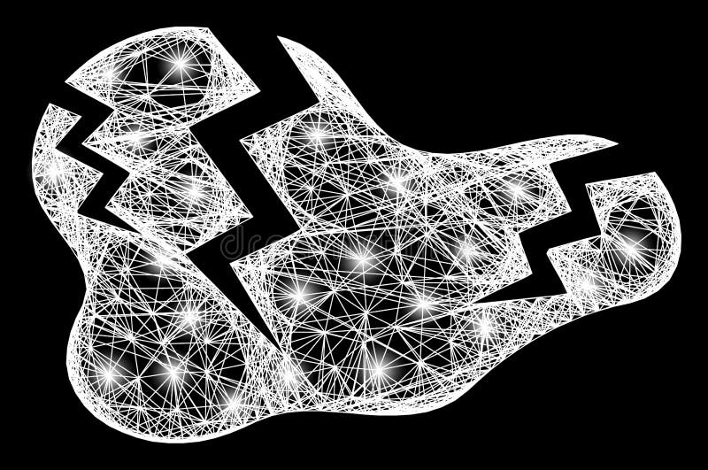 Network Crack Mesh with Bright Light Spots Stock Vector - Illustration ...