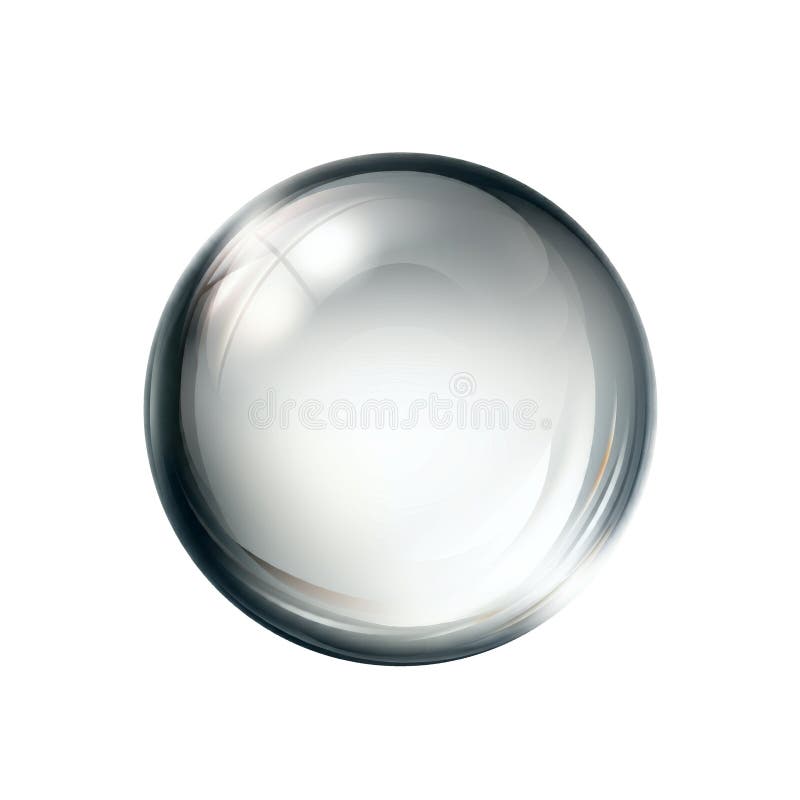 Shiny Crystal Glass Sphere with Reflective Surface Abstract Orb ...
