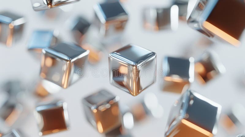 Shiny Cubes Floating in Air Stock Image - Image of effect, reflective ...