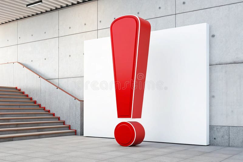 3d Realistic Exclamation Mark Illustration Stock Illustration ...