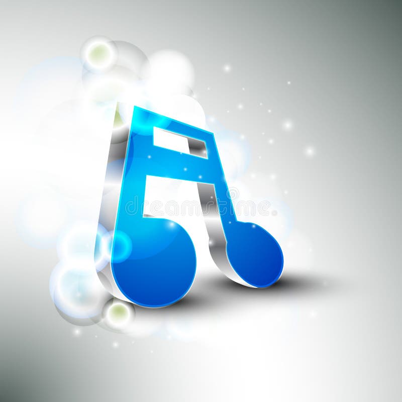 Shiny Musical Notes On Blue Background. Stock Illustration ...