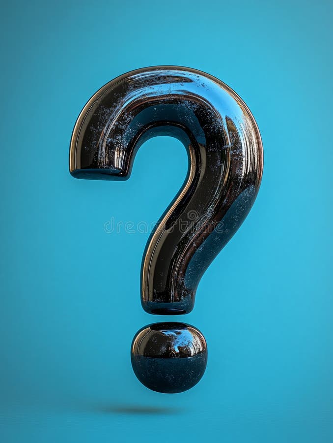 Shiny 3D Question Mark on a Blue Background. Stock Photo - Image of ...