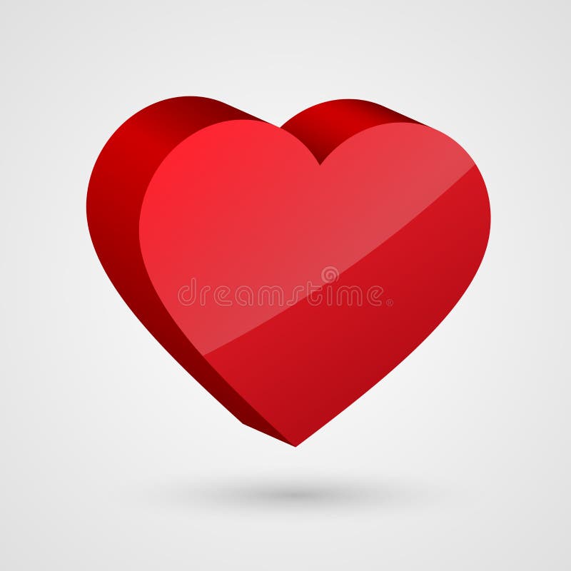 Shiny 3d red heart. stock vector. Illustration of icon - 49866250