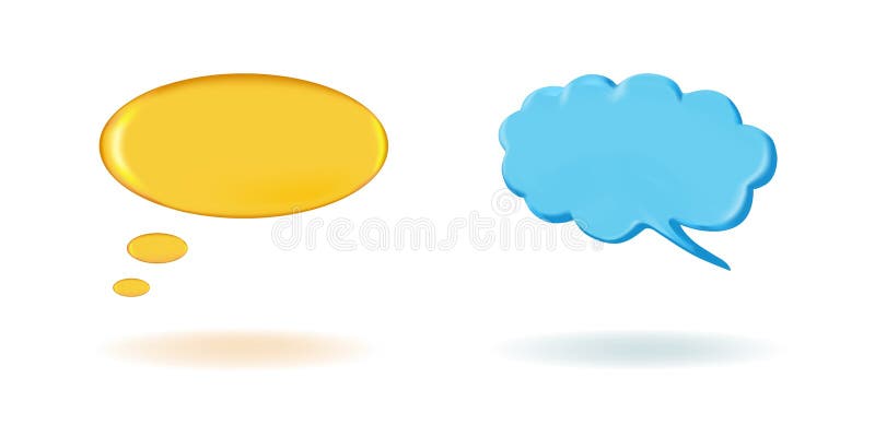 3D Render Retro Oval Speech Bubble, Talk Cloud Stock Vector ...