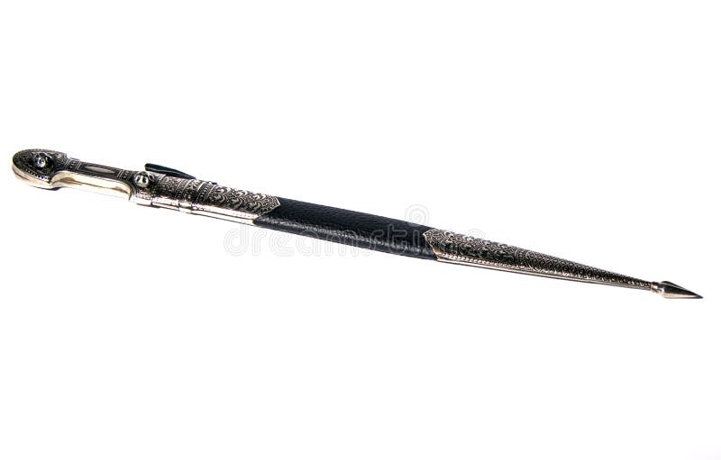 Shiny dagger in sheath stock image. Image of engraving - 132324425