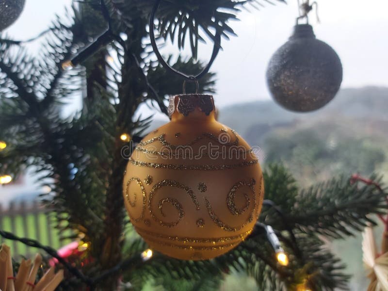 Shiny Decorations Dotted Around at Christmas Stock Image - Image of ...