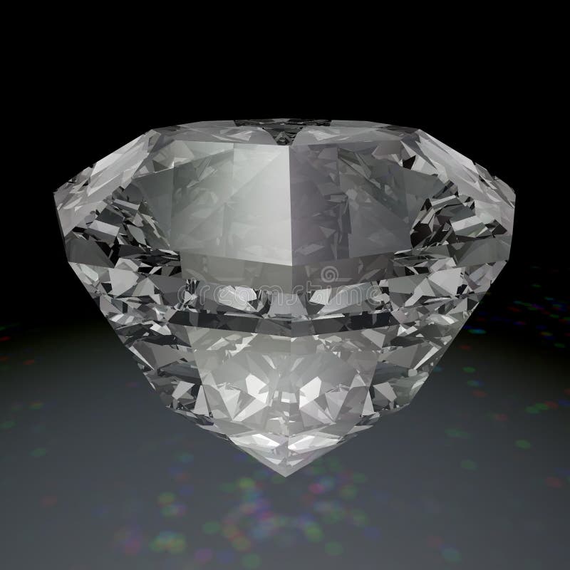 Shiny Diamond, Close-up View Stock Illustration - Illustration of rich ...