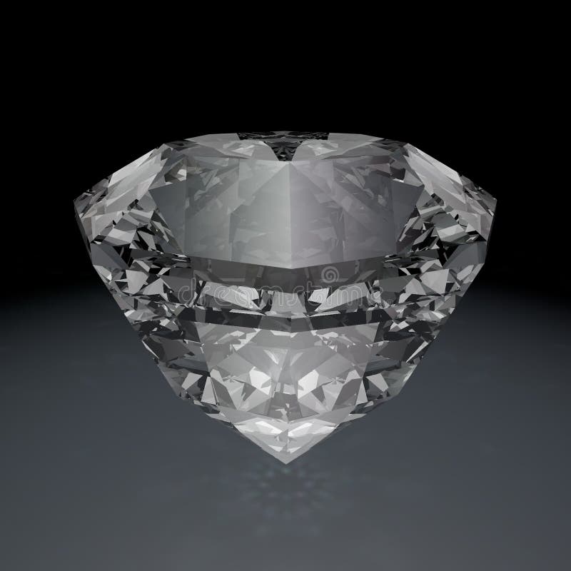Shiny Diamond, Close-up View Stock Illustration - Illustration of ...