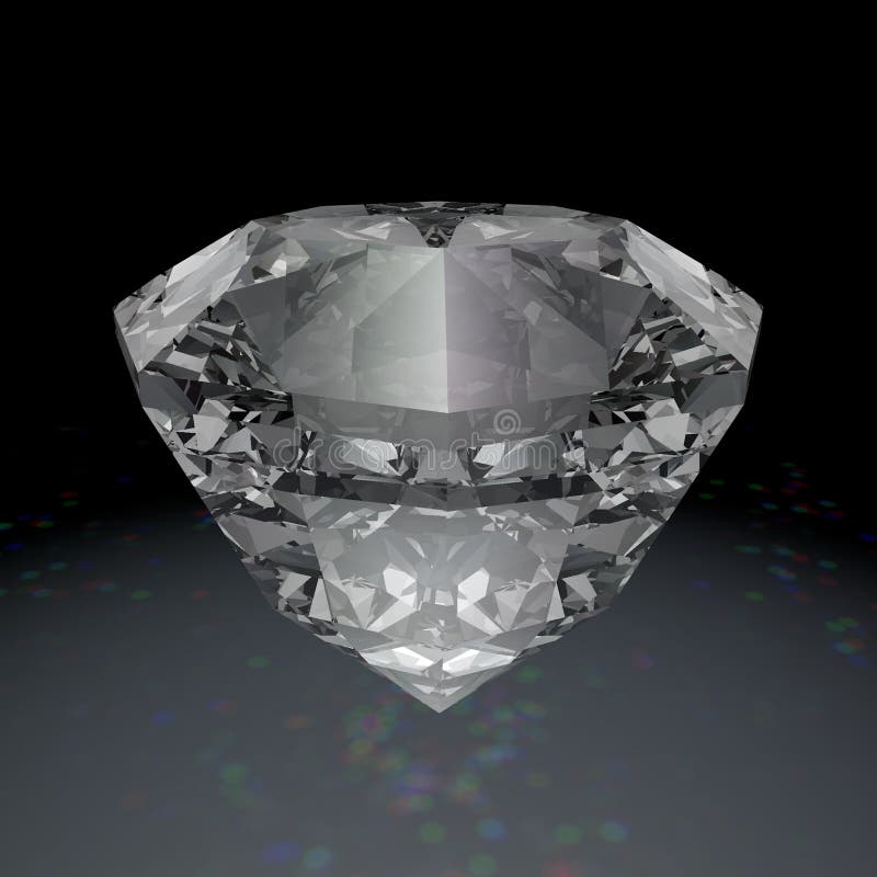Shiny Diamond, Close-up View Stock Illustration - Illustration of facet ...