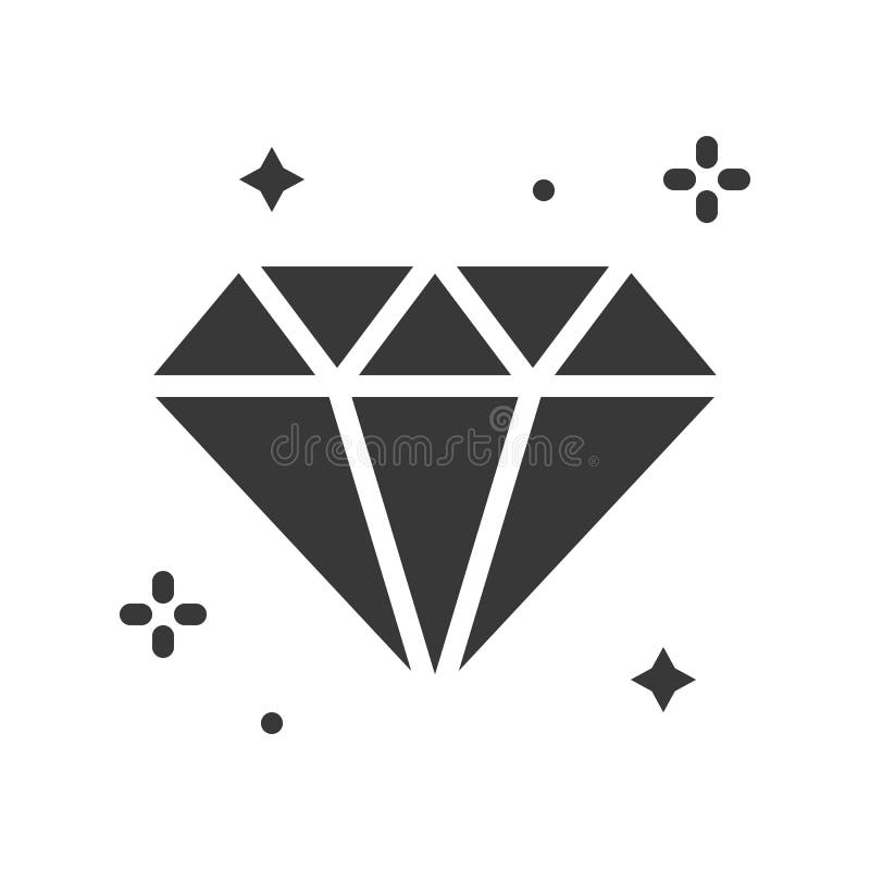Shiny Diamond Icon with Glitter, Vector Illustration Stock Vector ...