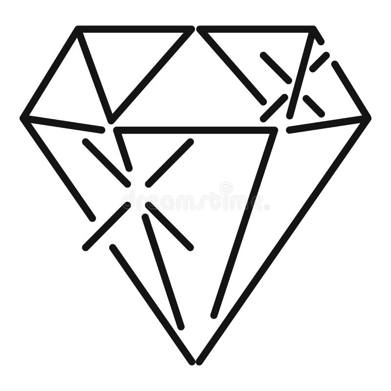 Shiny Diamond Icon, Outline Style Stock Vector - Illustration of icon ...