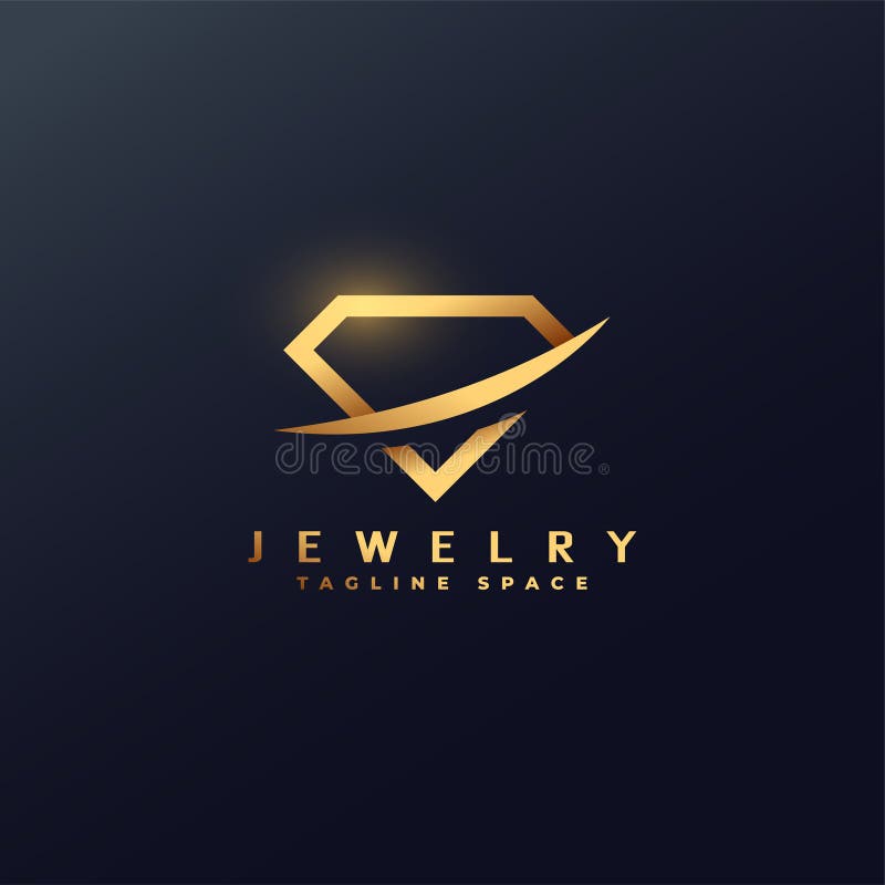 Shiny Diamond Jewelry Logo Vector Design with Tagline Space Vector ...