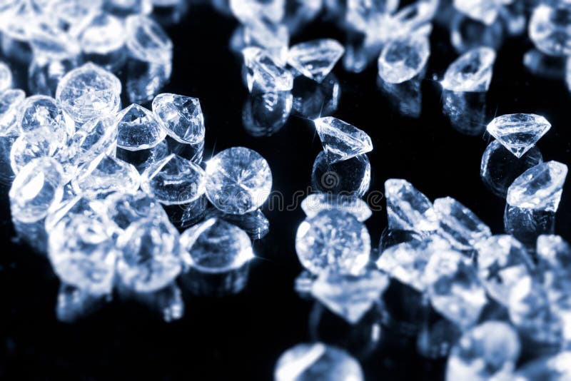 Shiny Blue Diamond on a Black Background Stock Photo - Image of ...