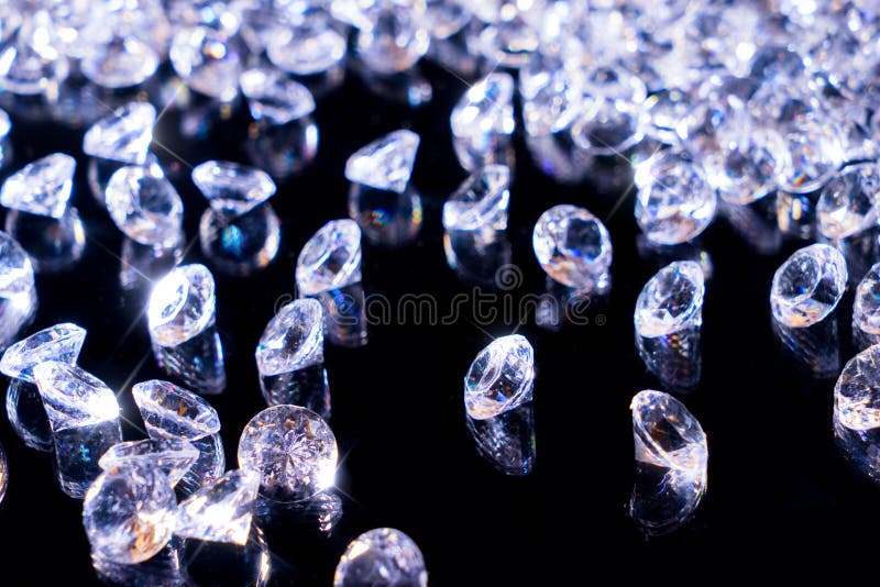 Shiny Blue Diamond on a Black Background Stock Photo - Image of ...