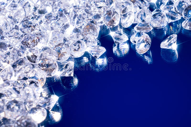 Shiny Blue Diamond on a Black Background Stock Photo - Image of ...