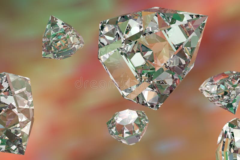Shiny Diamonds on Colorful Background Stock Illustration - Illustration ...