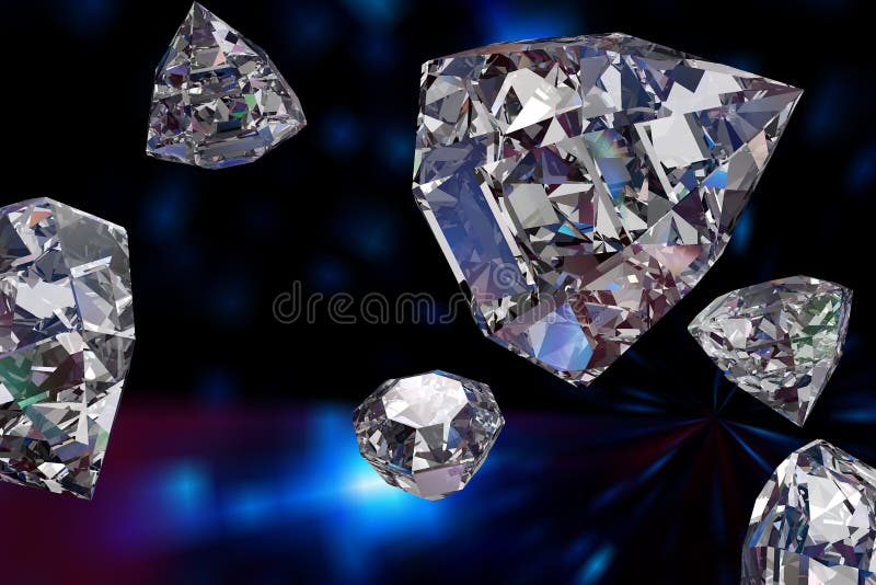 Shiny Diamonds on Colorful Background Stock Illustration - Illustration ...