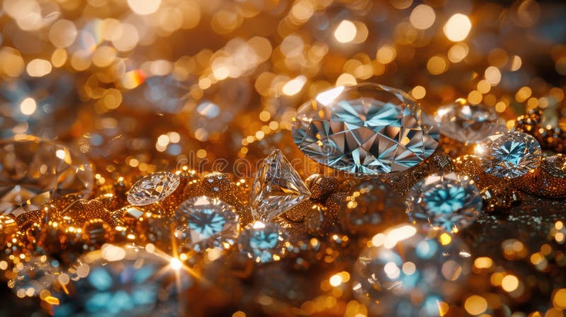 Shiny Diamonds on the Table. Luxury Jewelry Stock Photo - Image of ...